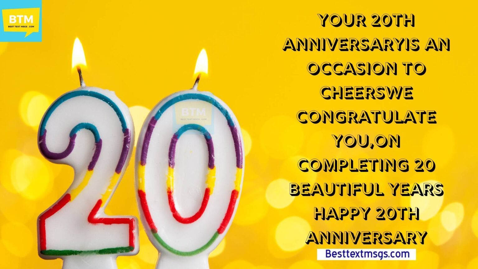 Happy 20th Anniversary Images, Wishes, Quotes - BEST TEXT MSGS