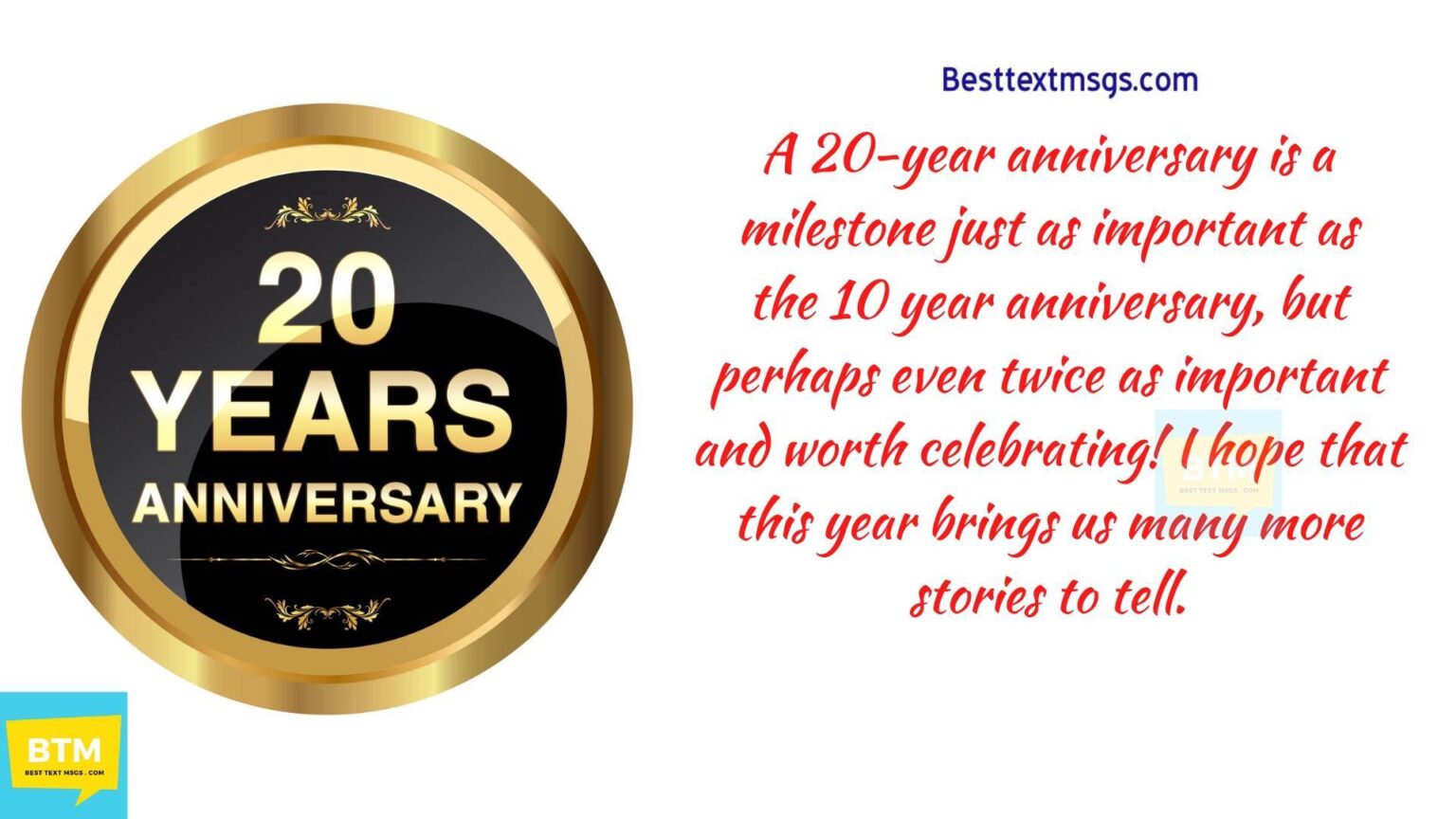 Happy 20th Anniversary Images, Wishes, Quotes - BEST TEXT MSGS